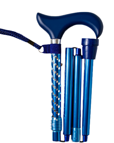 Sparkle in the Sky Engraved Folding Cane with Braided Wrist Strap - WalkingCanes.com