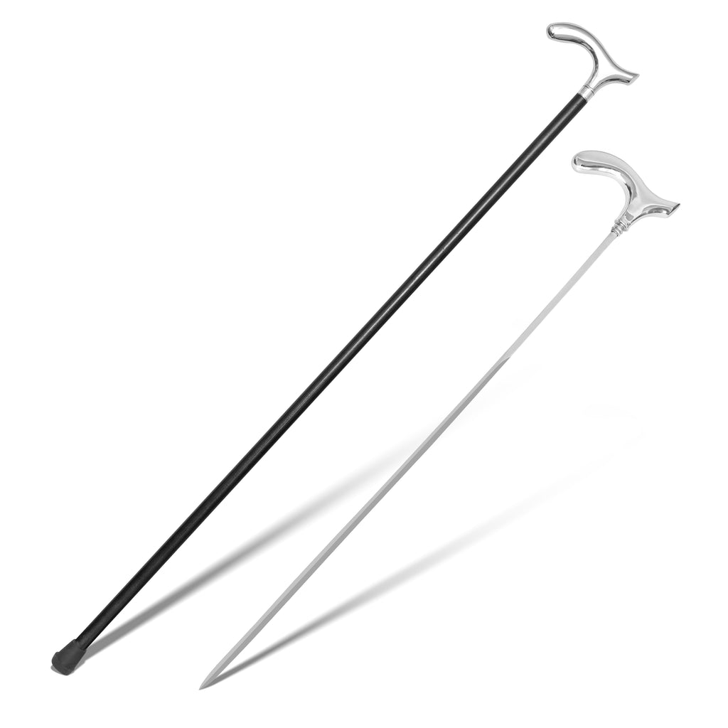 Chrome Derby Handle Collector's Sword Cane - WalkingCanes.com