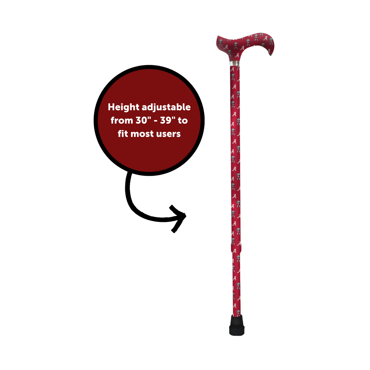 Alabama Crimson Tide Walking Cane - WalkingCanes.com