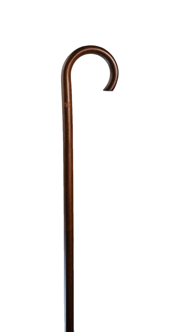Classic Crook Handle Walking Cane in Walnut - WalkingCanes.com