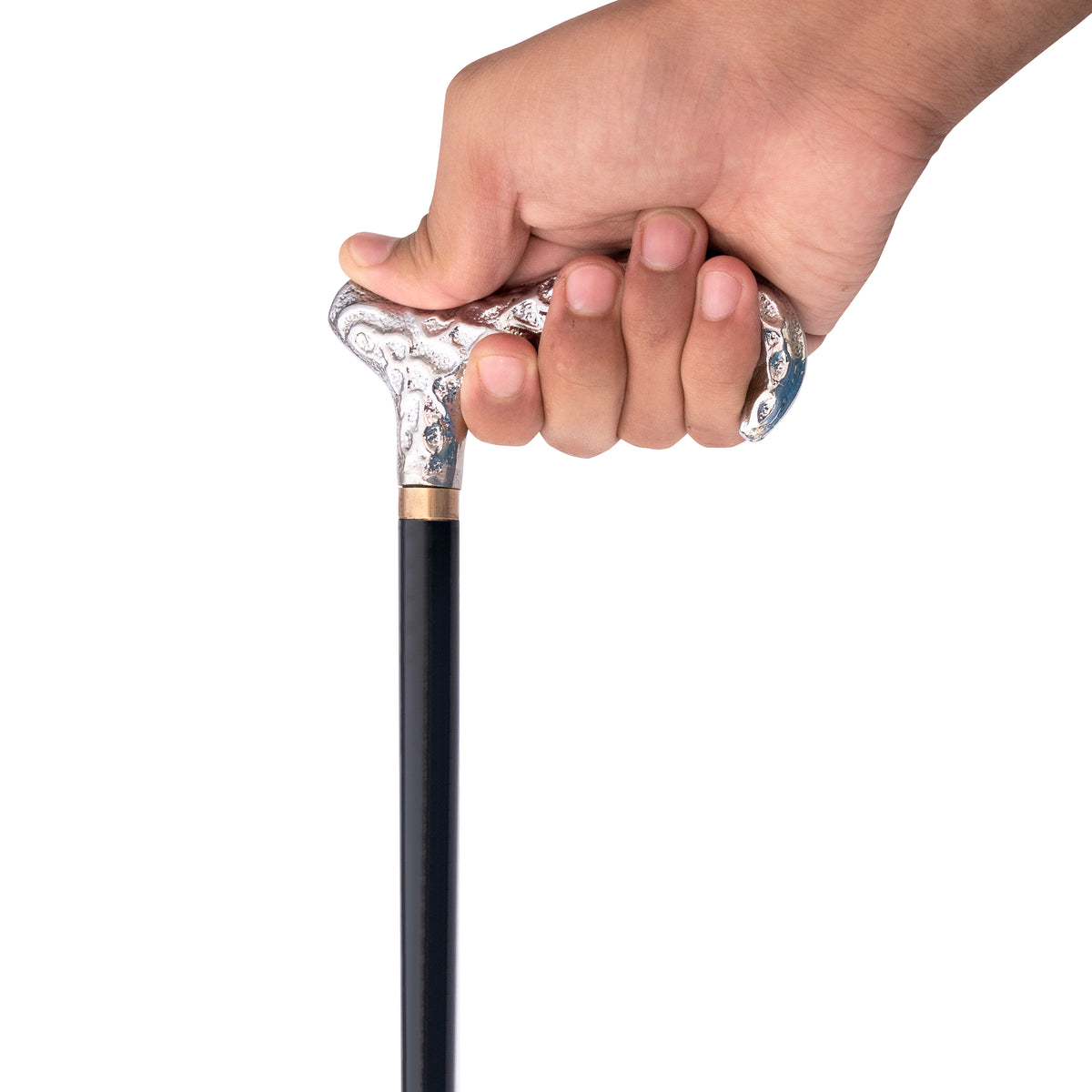 Embossed Chrome Derby Handle Collector's Sword Cane - WalkingCanes.com