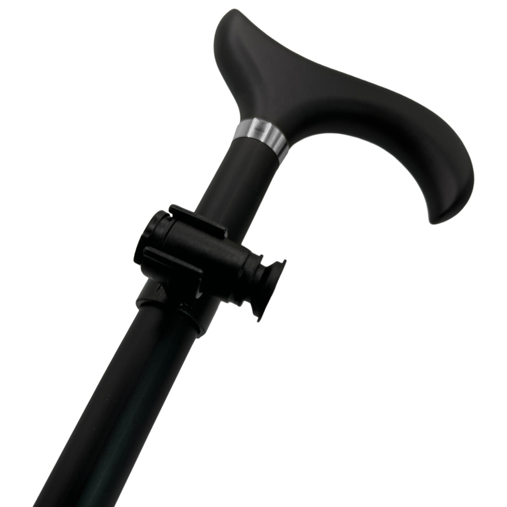 3D Matte Black Cane W/CaneBright LED Flashlight - WalkingCanes.com