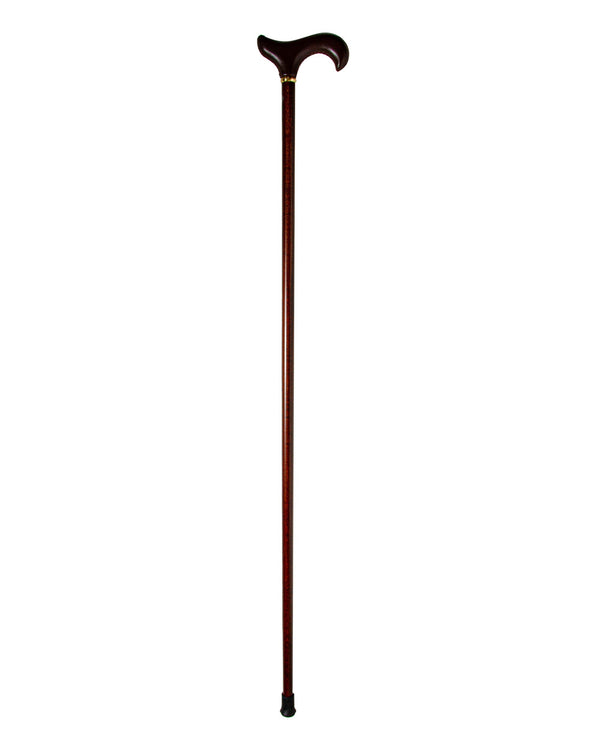 Italian Leather Derby Walking Cane with Beechwood Shaft - WalkingCanes.com