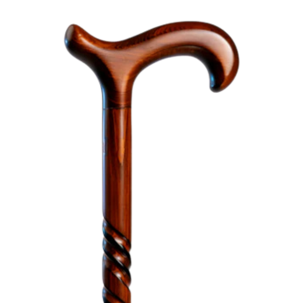 Triple Twist Derby Walking Cane with Dark Cherry Finish Shaft ...