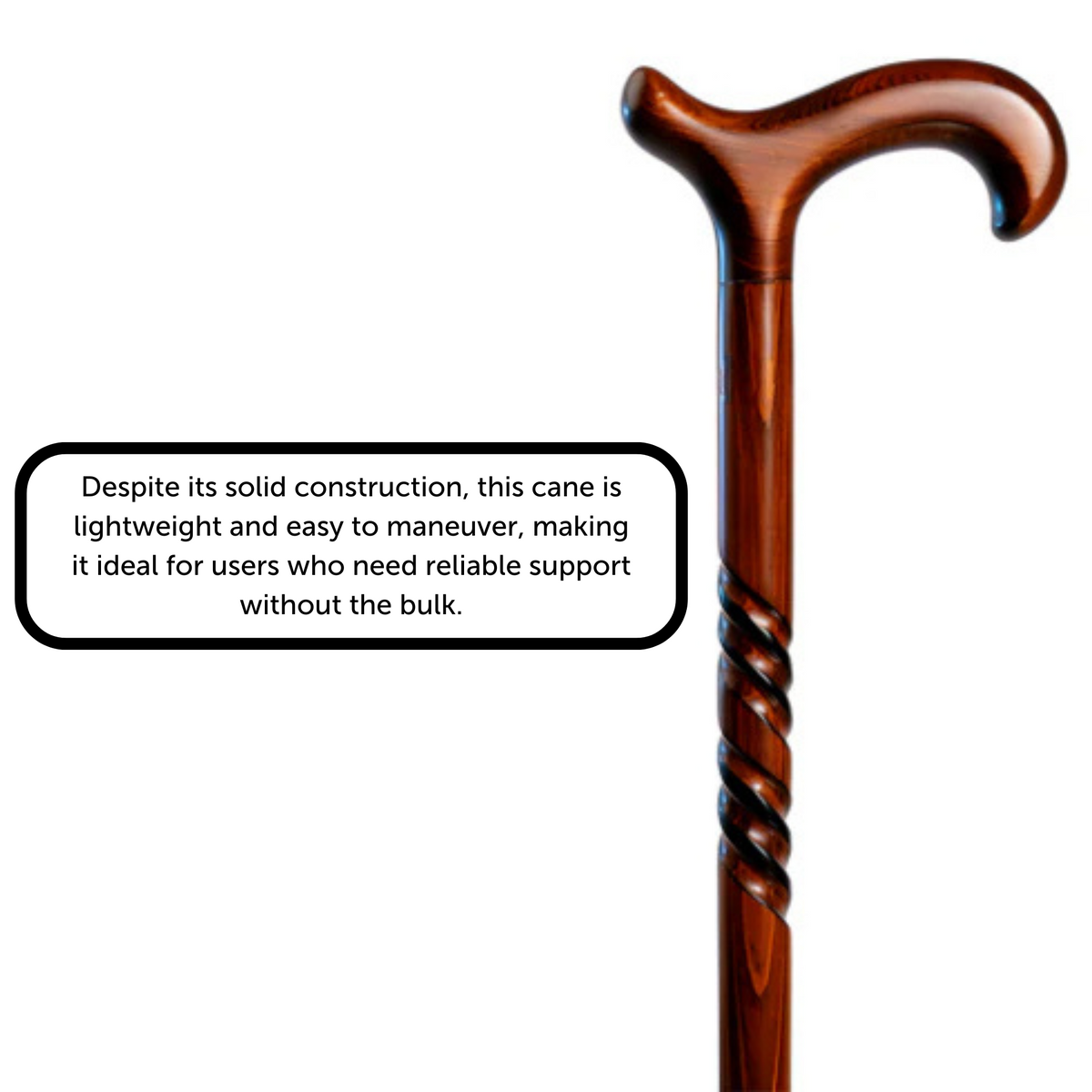 Triple Twist Derby Walking Cane with Dark Cherry Finish Shaft ...