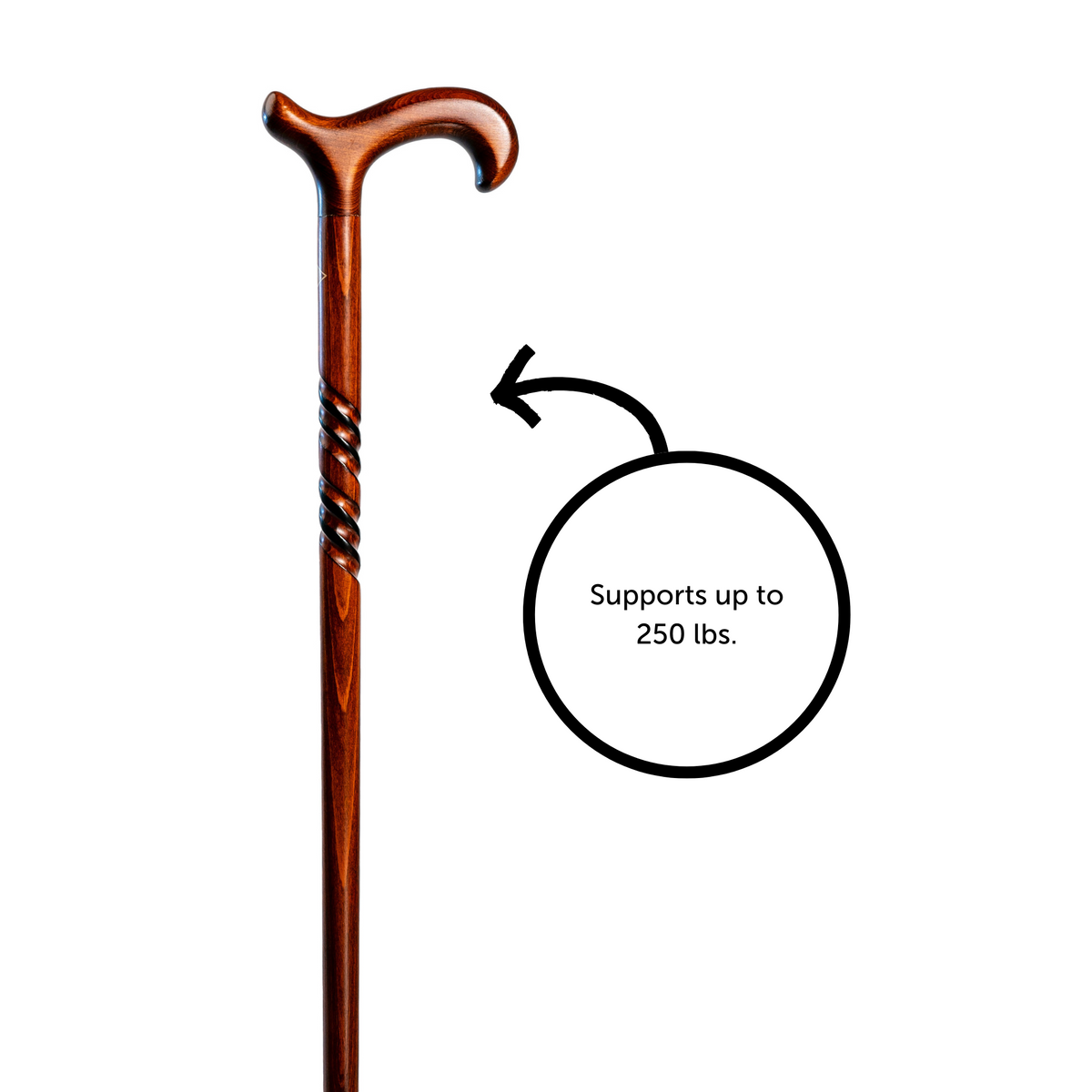 Triple Twist Derby Walking Cane with Dark Cherry Finish Shaft ...