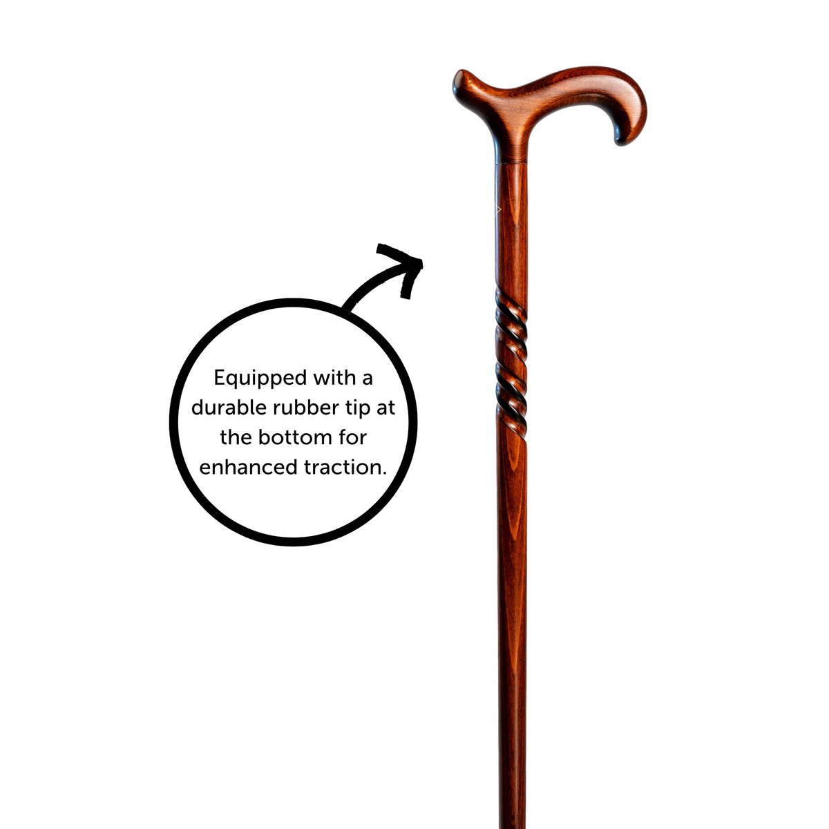 Triple Twist Derby Walking Cane with Dark Cherry Finish Shaft ...