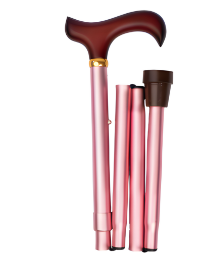 3D Matte Pink Folding Walking Cane - WalkingCanes.com