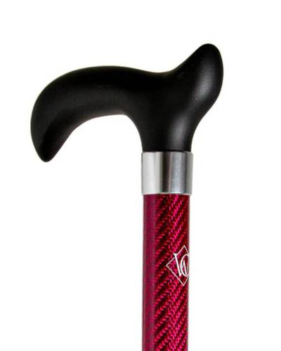 Carbon Fiber Slimline Hot Pink with Soft Touch Handle - WalkingCanes.com