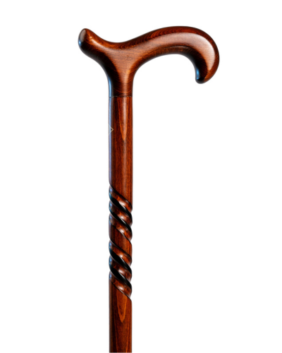 Triple Twist Derby Walking Cane with Dark Cherry Finish Shaft ...