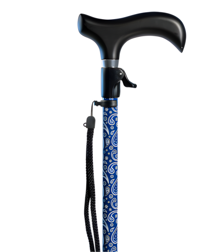 TriggerTech Easy Adjust Funky Blue Cane - WalkingCanes.com