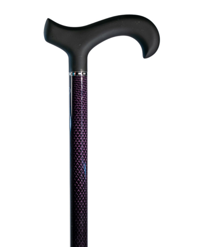 Carbon Fiber Triple Wound Cane Soft Touch Handle - Purple - WalkingCanes.com