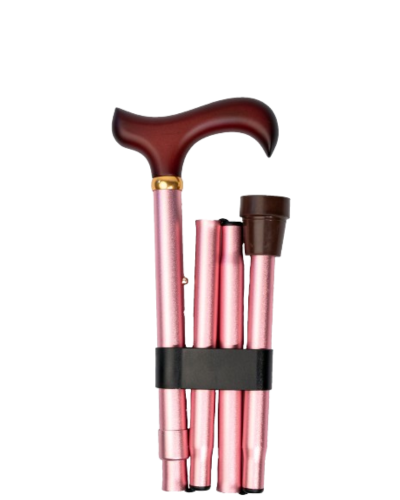 3D Matte Pink Folding Walking Cane - WalkingCanes.com