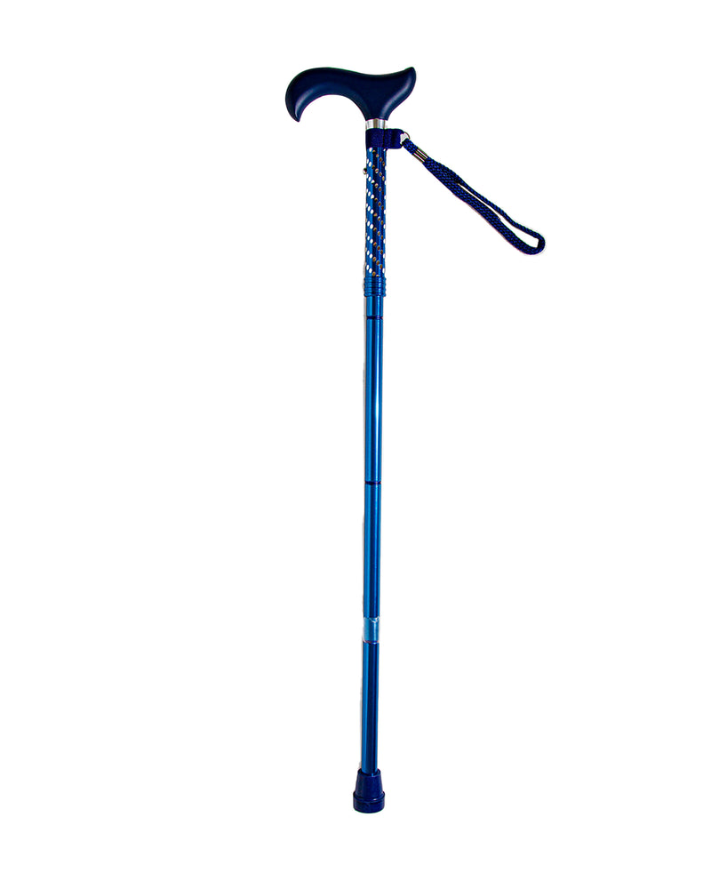 Sparkle in the Sky Engraved Folding Cane with Braided Wrist Strap - WalkingCanes.com