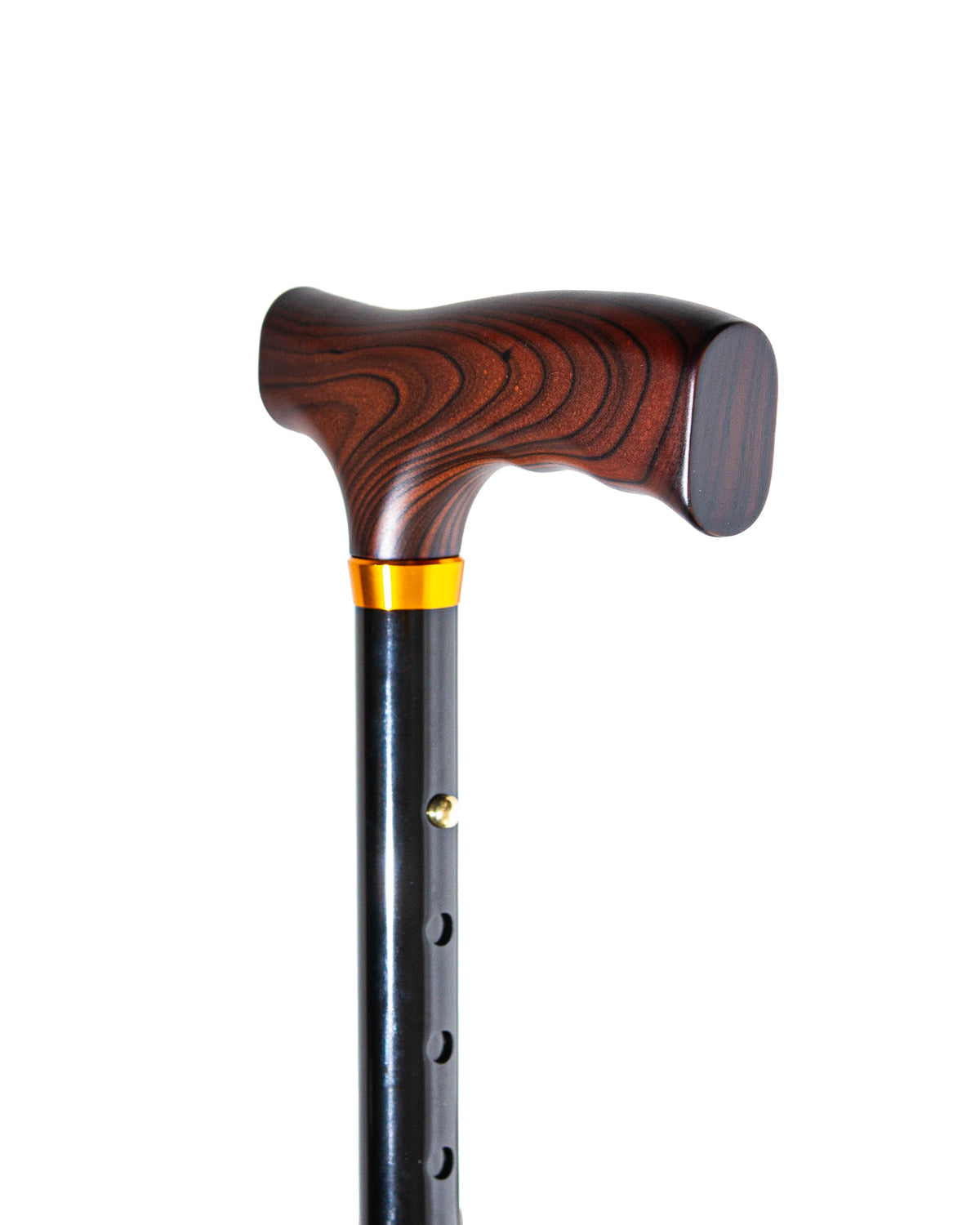 Extra Short Folding Cane with Wood Fritz Handle - WalkingCanes.com