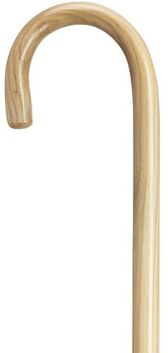 Classic Crook Handle Walking Cane with Natural Finish - WalkingCanes.com
